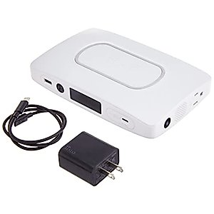 HALO Power Station 100, Portable 110VAC/100Watt w/AC Outlet, USB Ports, Wireless Phone Charging Station, Floodlight, Carry-on Approved, Pearl White