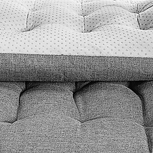 SEKUMDAN Outdoor Indoor Chair Cushions 20" x 20" Patio Cushion Premium Comfortable Thick Fiber Fill Tufted Floor Wicker Seat Pads, Set of 2 (2 Count (Pack of 1), Light Grey)