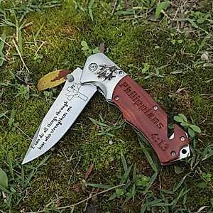 ZJFHTD Religous Christian Stuff Baptism Scripture Pocket Knive,Catholic Jesus Cross Dove Bible Verse Salvation Holy Communion Confirmation Grace Gifts for Men