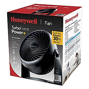 Honeywell Turbo Force Air Circulator Fan Black( HPF820BWM) | 3 Speed, Head Pivots 90 Degree, 30 Ft range, 10.91 x 6.26 x 10.91 Inches