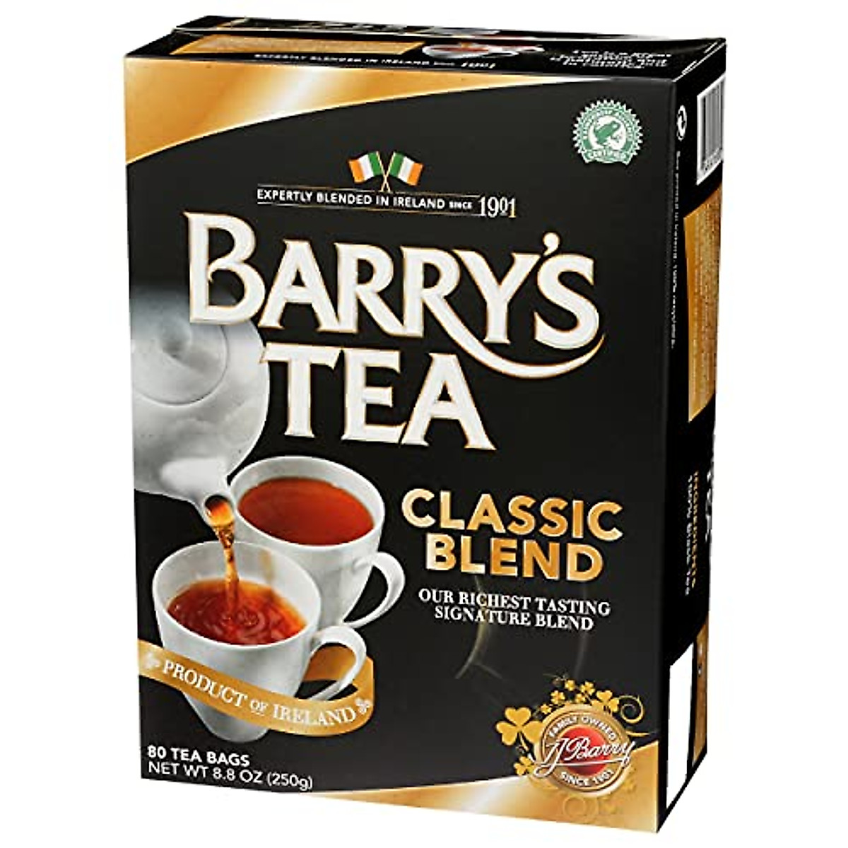 Barry's Tea Bags, Classic Blend, 80 Count, 8.8 Oz, (00102506)