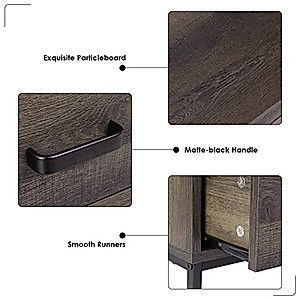 URKNO Chest of Drawers, Wood 4 Drawer Dresser for Bedroom, Nightstand for Bedroom, Living Room, Entryway, Closet, Easy Assembly, Dark Brown