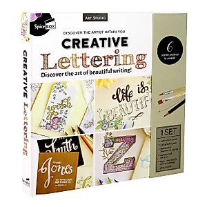 SpiceBox Creative Hand Lettering Kit, Learn Calligraphy Set with Workbook, Creative Simple Modern Letter Writing, Arts and Crafts Hobby for Adults