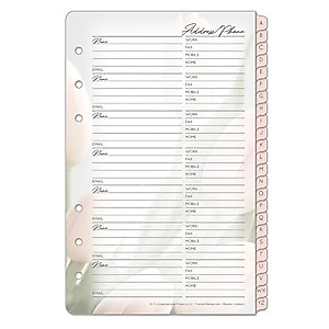 FranklinCovey - Blooms Address/Phone Tabs - Expansion for Planners (Compact, Pink/Green)