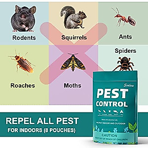 SEALUXE Pest Control Pouches,8-Pouches Pest Repeller for Indoor,Natural Pest Control to Repel Rodents, Mouse, Mice, Rats & Other Pests