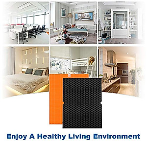Flintar 116131 True HEPA Replacement Filter I, Compatible with Winix C555 Air Purifier, H13 Grade True HEPA and Washable Advanced Carbon Filter, Compares to Winix 116131 Filter I (1-Pack)