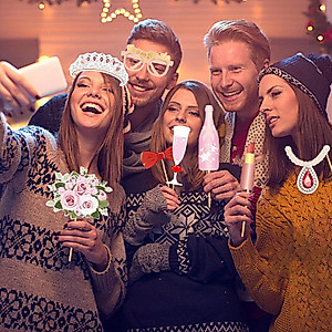 Mayzurain Wedding Bridal Shower Photo Booth Props, Rose Gold Bachelorette Photo Booth (23pcs.)