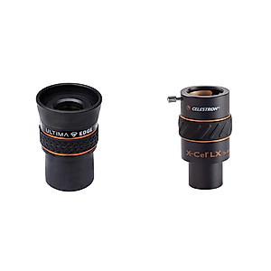 Celestron Ultima Edge - 10mm Flat Field Eyepiece - 1.25" & 93428 X-Cel LX 1.25-Inch 3X Barlow Lens (Black)