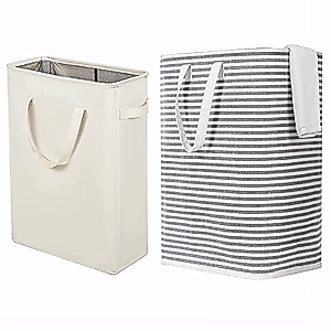 ZERO JET LAG Slim Laundry Hamper 45L, Freestanding Laundry Hamper 72L Large Laundry Basket Handles Waterproof Durable Clothes Hamper