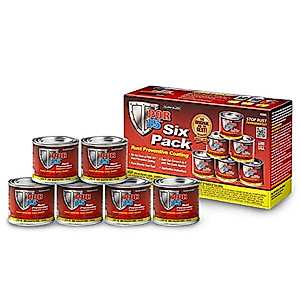 POR-15 Six Pack Rust Preventive Coating, Stop Rust and Corrosion Permanently, Anti-rust Protective Barrier, 4 Fluid Ounces, Gloss Black, Pack of 6