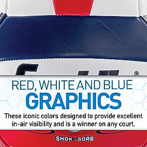 Franklin Sports Super Soft Spike Volleyball, Red/White/Blue