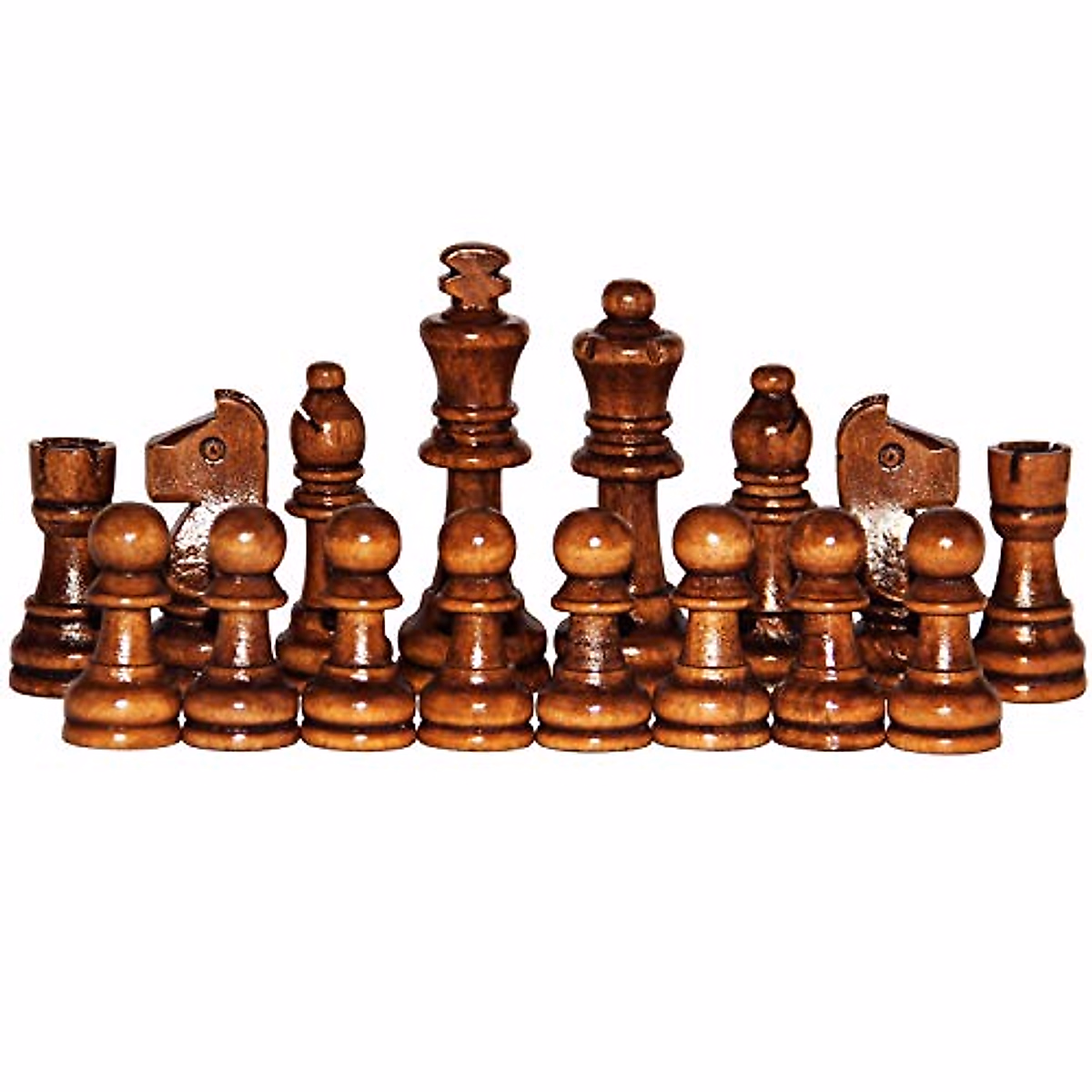 ASNEY Wooden Chess Pieces, Tournament Staunton Wood Chessmen Pieces Only, 3.15” King Figures Chess Game Pawns Figurine Pieces, Includes Storage Bag