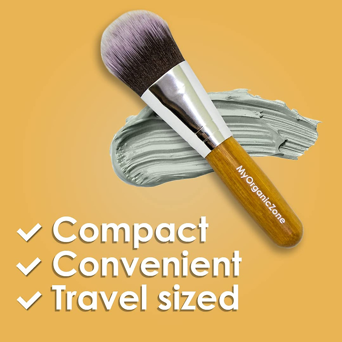 Face Mask Brush - Soft Bamboo Facial Mud Mask Applicator Brush for Applying Facial Mask | Use with Facial Mud Masks, Peel Off Masks, Oils & Makeups (4 inches long)