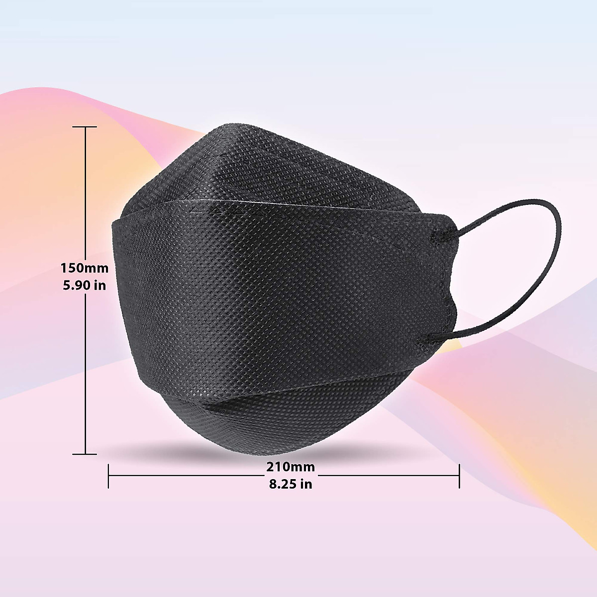 [20 Masks] ANYGUARD KF94 Black Face Mask | 4 Re-Sealable Packs of 5 | Made in Korea