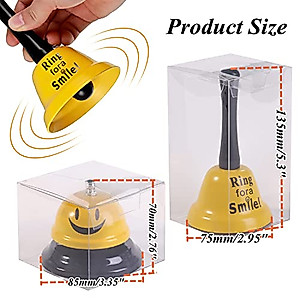 Party Decor&crafts 3PCS Office Desk Call Bells Cute Smiley Service Bell Party Game Ring Bell for Hotel, Classroom, School, Kitchen, Restaurants (2 Short+Tall Bell, 3)