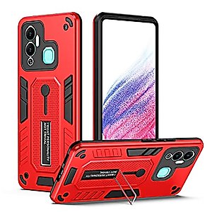 Back Case Cover Case for Infinix Hot 12 Play, for Infinix Hot 12 Play Case Heavy Duty Shock Absorption Full Body Protective Case TPU Rubber and Hard PC Phone Case Cover with Retractable hand strap Cas