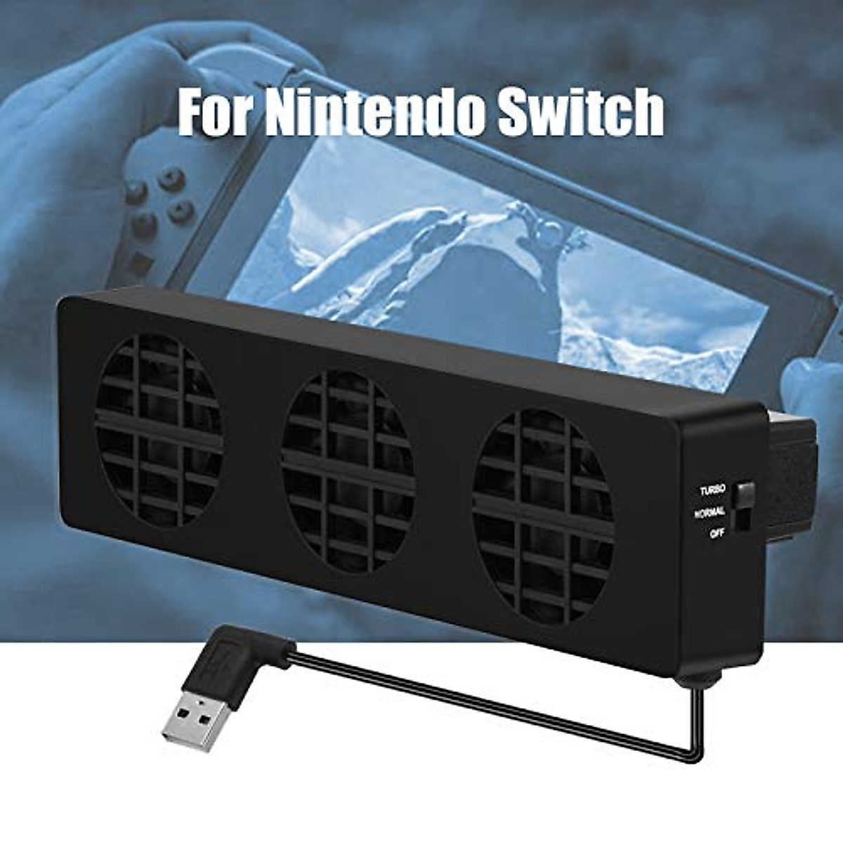 Mxzzand USB Cooling Game Console Easy Installtion Cooling Fan Good erformance Black for Switch NS Console