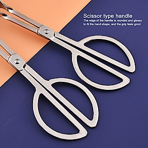 Serving Tongs, 201 Stainless Steel Comfortable Grip Food Tong, Multi Purpose Practical Light Weight Serving Utensils for Home Kitchen(Cup clamp)