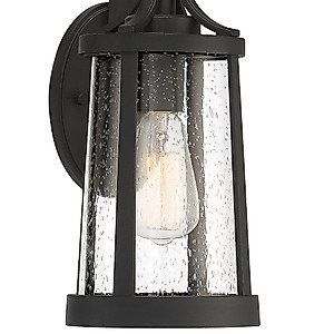 Rover Rustic Farmhouse Industrial Outdoor Wall Light Fixture Black Metal 15 1/2" Clear Seedy Glass for Exterior House Porch Patio Outside Deck Garage Yard Front Door Garden Home - Franklin Iron Works