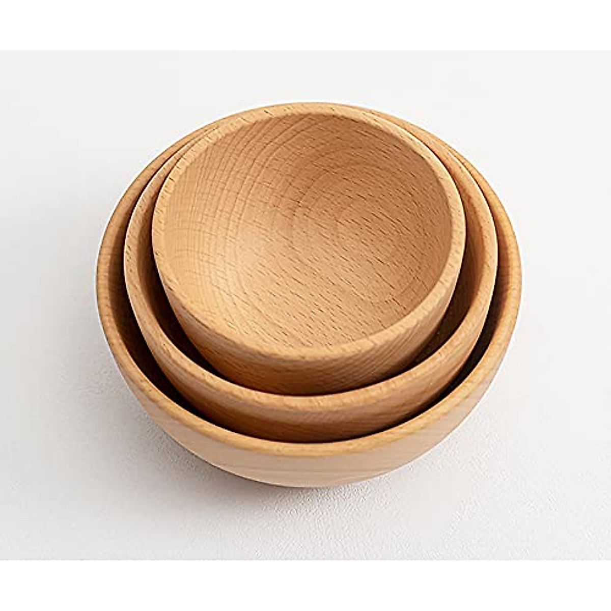 Ebrima Beech Round Bowl Wooden Salad Bowl Household Solid Wood Fruit Bowl (large)