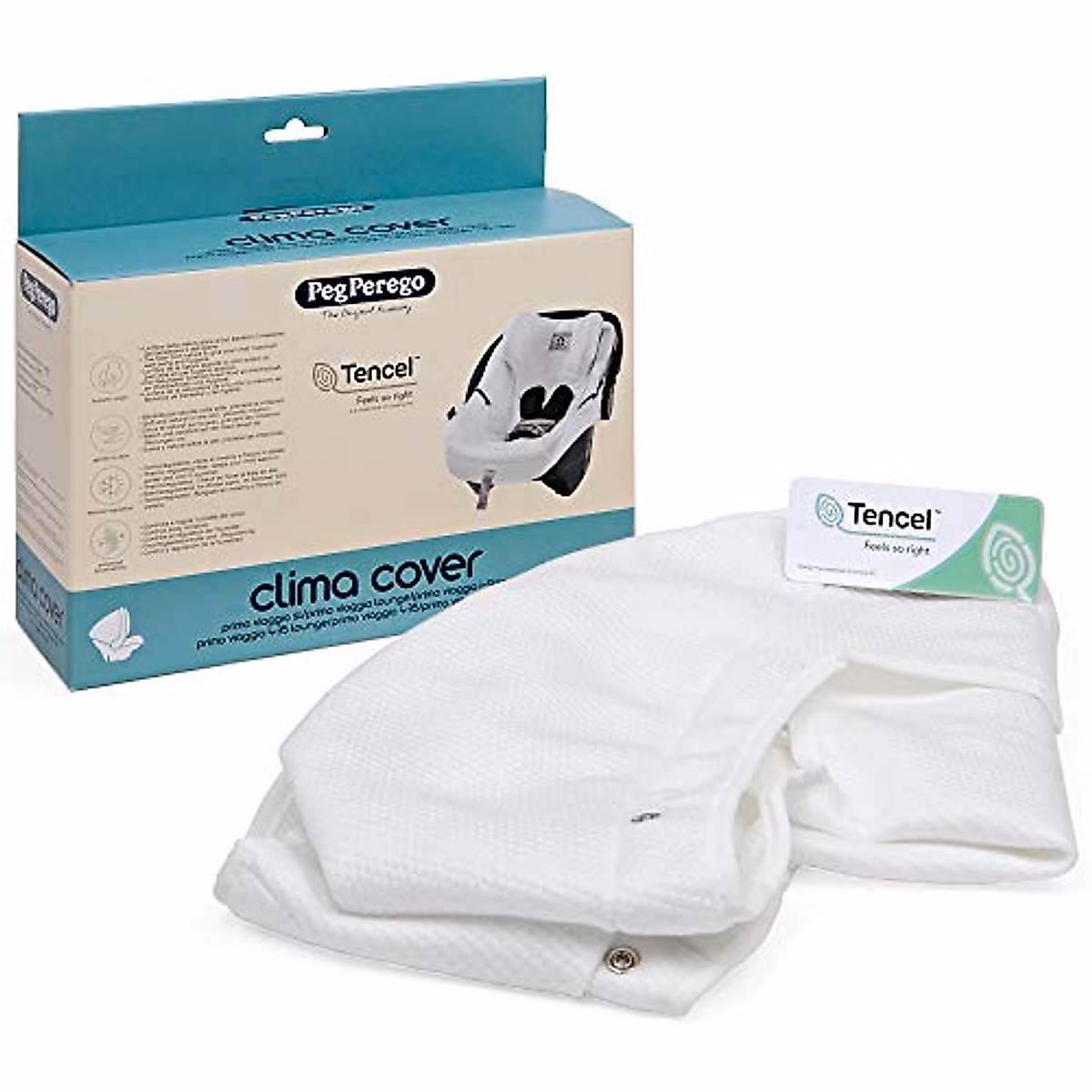 Peg Perego Primo Viaggio 4-35 Infant Car Seat Clima Cover - Accessory - White-Fits Any Primo Viaggio Infant car seat