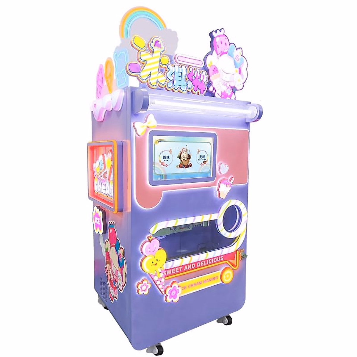 Coin Operated Auto Soft Ice Cream Vending Machine Ice Cream Making Machine
