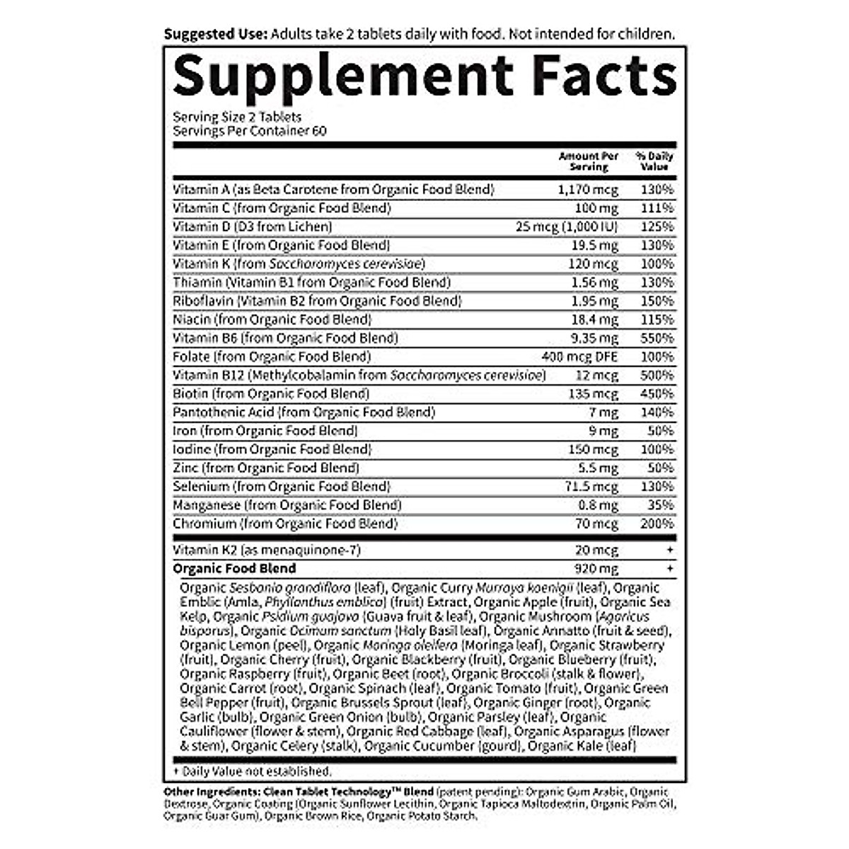 Garden of Life Organic Multivitamin for Women, mykind Organics Womens Multi with Vitamin C, D, Folate, B6, B12, Biotin, Iron, Vegan Whole Food Vitamins for Women, Energy, Skin, Nails, 120 Tablets