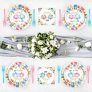 100 Pcs Little Pumpkin Baby Shower Plates and Napkins Fall Gender Reveal Tableware Autumn What will our little pumpkin be Pink or Blue Boy or Girl Baby Shower Birthday Party Decoration Supplies 25