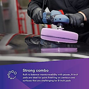 3M Perfect It 1 Step Foam Finishing Pad, 33034, Quick Connect, Surface Buffing, Collision Repair, High Gloss Polish, 6 in