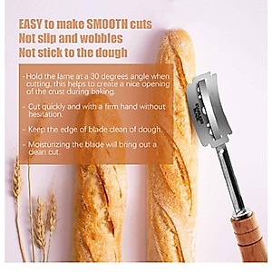 Premium Hand Crafted Bread Lame with 5 Replaceable Blades Dough Making Slasher Tools for Scoring Sourdough Bread Easily - Super Sharp and Durable Razors with Authentic Leather Protective Cover