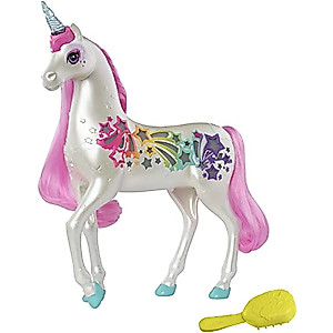 Barbie Dreamtopia Unicorn Toy, Brush 'N Sparkle Pink and White Unicorn with 4 Magical Lights and Sounds (Amazon Exclusive)
