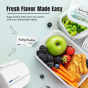 MESS Dissolvable Food Labels for Containers 1x2" Blank Kitchen Labels - Food Storage Labels - Removable Freezer Labels - Dissolvable Labels for Food Containers - Washable Canning Label (500)