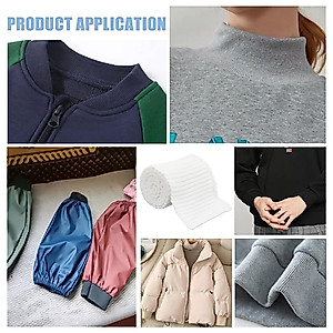 BENECREAT 2Pcs Knitted Rib Fabric Cuffs Replacement, 29.5x3inch Tubular Rib Knit Fabric for Waistband Wear Cotton Padded Jacket Sportswear Cuffs Extension, 3.5mm Thick White