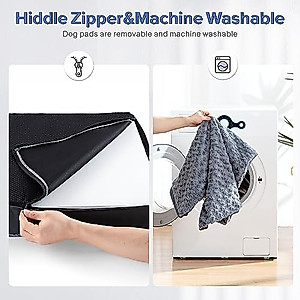 JOEJOY Orthopedic Dog Bed for Extra Large Medium Dogs, Big Egg-Crate Foam Dog Bed with Removable Waterproof Cover, Soft Rose Plush Pet Bed Mat with Non-Slip Bottom, Machine Washable (36"x27"x3")