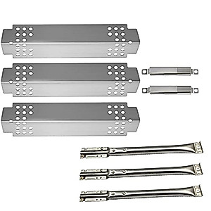 Htanch SN1161(3-Pack) SA6781 (3-Pack) 15 1/16" Stainless Steel Heat Plate and Burner Replacement for Gas Grill Models Charbroil 463722313, Charbroil 463722314 and Charbroil 463742111