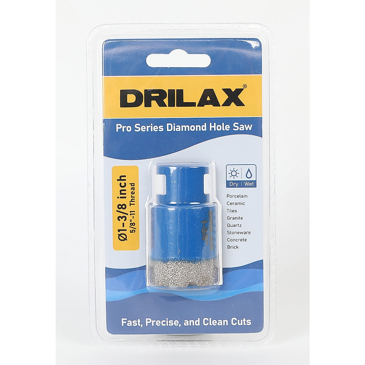 1-3/8 inch Diamond Hole Saw for Angle Grinders Masonry Granite Quartz Porcelain Ceramic Tile Hole Saw Brick 5/8"-11 Threaded Connection Heavy Duty Diamond Core Hole Saw for Concrete Dry