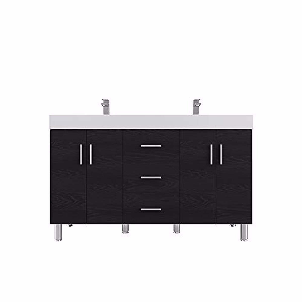 Alya Bath Ripley Bathroom Vanity, 60", Black
