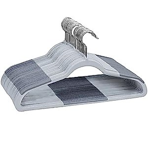 ABHENG 30 Pack Clothes Hangers, Non Slip Plastic Coat Hangers, 360°Swivel Hook, Space Saving, 0.2 Inches Thick, Heavy Duty, Hanging Dry Wet Clothes, Gray, UAPY0130G