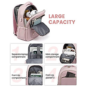 LOVEVOOK Laptop Backpack for Women, Slim Business Laptops Bag with Separate Computer Compartment Stylish Daypack for College Work Travel, Fits 15.6" Laptop