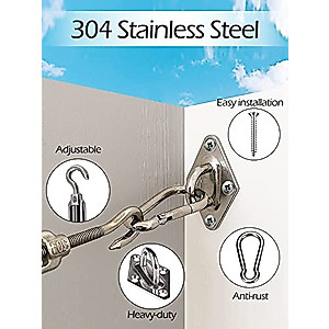 Shade Sail Hardware Kit, 304 Stainless Steel Sunshade Canopy Hardware Kit for Install Rectangle and Triangle Shade Sails Deck Garden Lawn Patio Outdoor Metal Sail Shade Pergola Kit (40PCS)