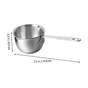 Veemoon Chocolate Milk 3pcs and Stick Pouring Pour Stainless Warmer Stockpot Kitchen Korean Spout Non Handle Soup Cookware Stovetop Melting Cooking Pot Stove Ml Saucepan Boiling Turkish Coffee Pot