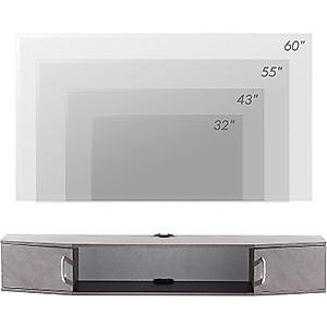 WAMPAT Floating TV Stand for 32-60 inch TVs,Floating TV Shelf for TV Wall Mounted, Modern Floating Entertainment Center Media Console Shelf for Living Room, Bedroom,41'',Grey