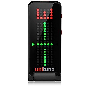 TC Electronic UNITUNE CLIP NOIR Headline Black Clip-On Tuner with Strobe and Chromatic Modes and 108 LED Matrix Display for Uncompromised Tuning Quality