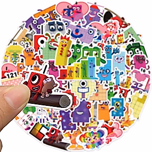 52PCS Numberblocks Stickers for Laptop and computer, Digital building blocks for children's enlightenment Waterproof Vinyl Stickers for Water Bottle Skateboard Guita Car Bumper Luggage,Cartoon Art Graffiti Decals for Kids Girls Teens Adults (Enlightenment