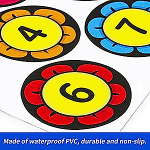 Numbered Spot Markers and Labels Numbers Line Up Floor Decals Classroom Line-Up Helpers for Preschool Kindergarten Elementary Teachers Classroom School Decoration (Sunflower Style)