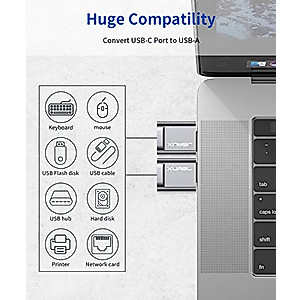 JSAUX USB C to USB Adapter [2-Pack], Type C to USB 3.0 Male to Female OTG Adapter Compatible with MacBook Pro/Air, iMac 2021, Samsung Galaxy S21 S20+ S10 and More Type C Devices Grey