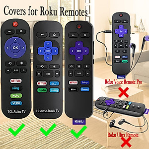 3PACK Case for TCL Roku TV RC280 Remote, Battery Cover for Hisense Roku Remote Replacement Silicone Universal Sleeve Skin Glow in The Dark