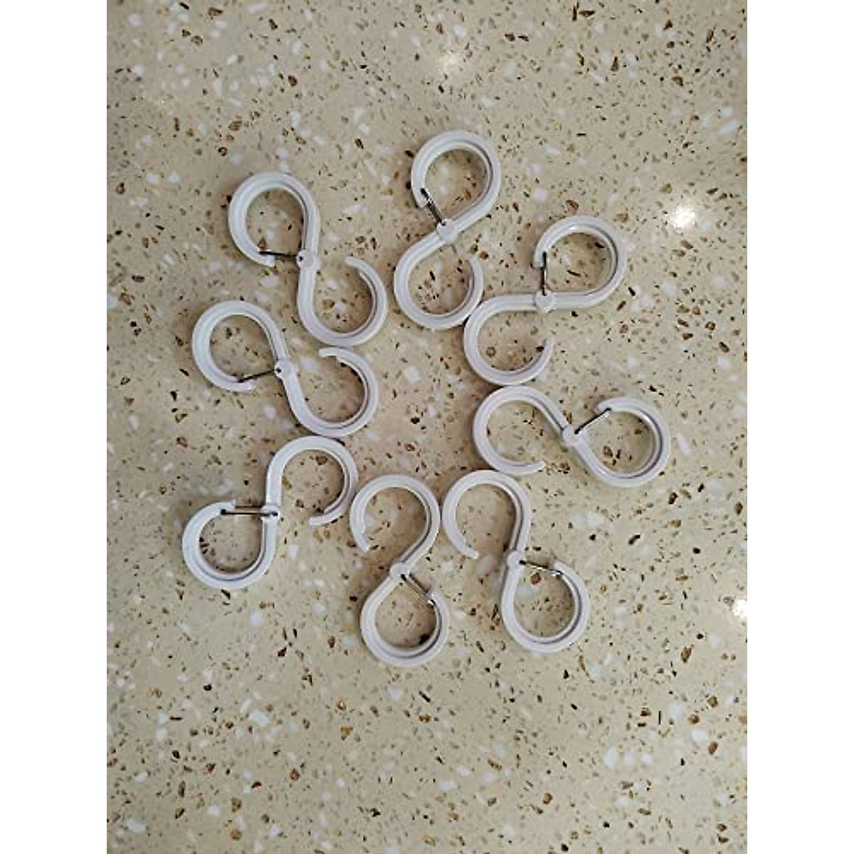 GUSSTA S Hooks with Safety Buckle for Hanging, Anti-Drop S Shaped Hooks, Heavy Duty Rustproof S Hangers for Kitchen Utensil, Closet Rod, Bathroom (8, White)