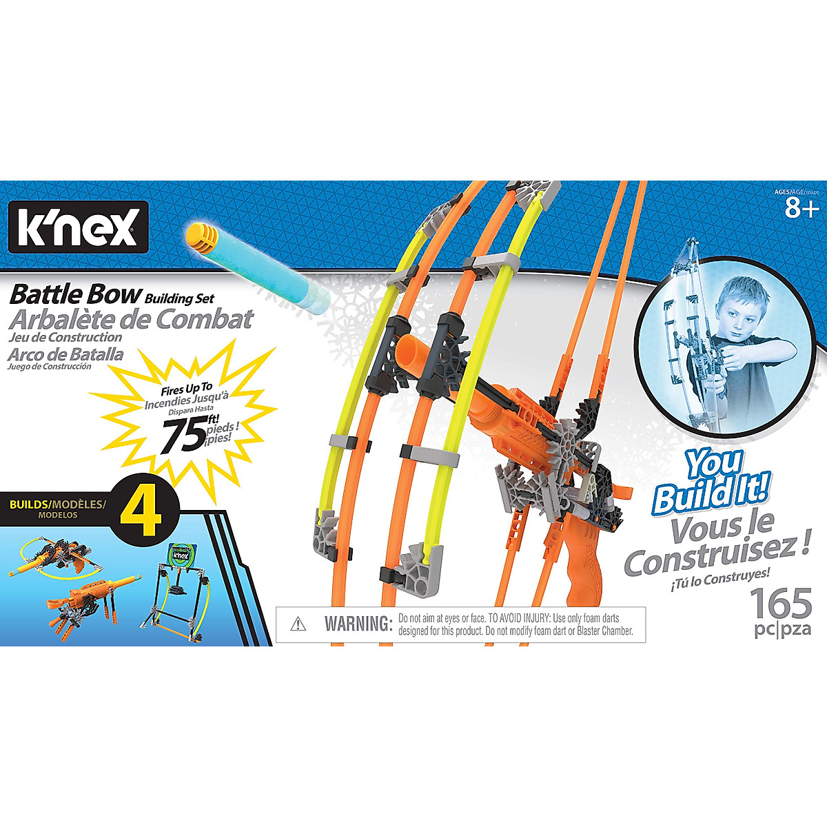 K'NEX K-Force Battle Bow Build and Blast Set , Blue, for 8-15 years