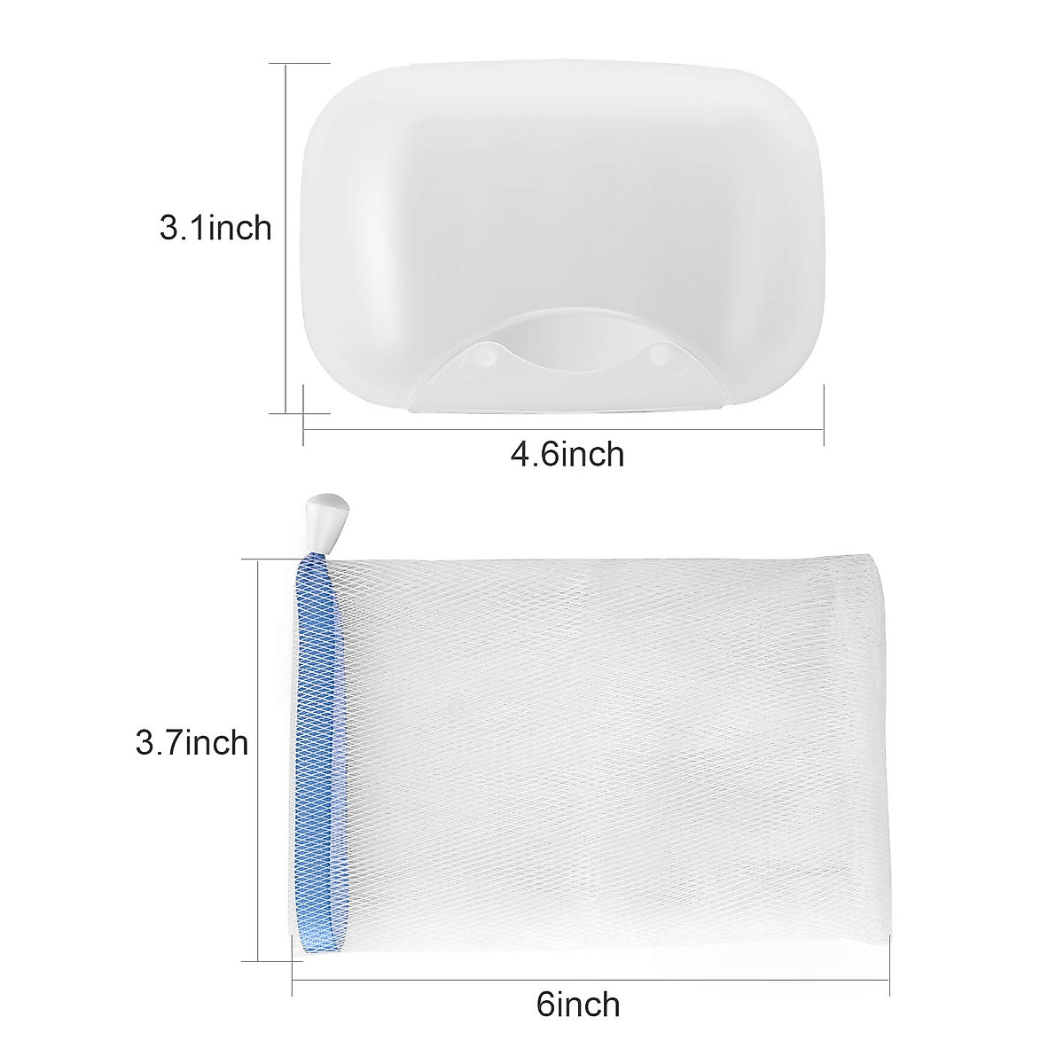 Anwenk Soap Dish Travel Box Soap Holder with Bubble Foam Soap Bag, Translucent Soap Tray Soap Saver Box Case for Home Travel Outdoor Hiking Bathroom Camping Gym,2Pack
